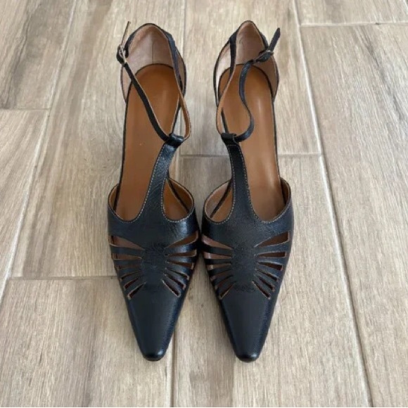 J. Crew | Shoes | J Crew Dorsay High Heels Womens 75 Black Italian ...